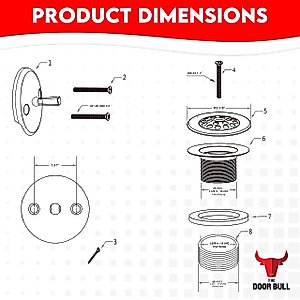 Trip Lever Tub Trim Kit Set with Two Hole Overflow Face Plate, Trip Lever Bathtub Drain with Strainer, Overflow and Matching Screws - Oil Rubbed Bronze