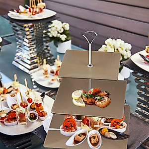 Lucky Will Square Tiered Serving Dishes for Kitchen Restaurant Serving Platters for Pasta Salad Gourmet Food
