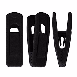 Trgowaul Thin Velvet Hangers Clips, Strong Finger Clips Perfect for Pants (20pc, Black)