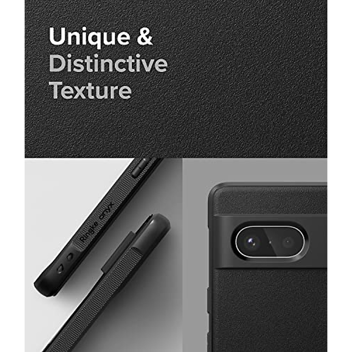 Ringke Onyx [Anti-Fingerprint Technology] Compatible with Google Pixel 7 Case 5G, Shockproof Rugged Heavy Duty Non-Slip Flexible Smudge Proof Cover - Black