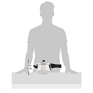 Prestige 3.3-Liter Deluxe Alpha Induction Base Stainless Steel Baby Handi, Small, 8"D x 13"W x 6"H, Silver