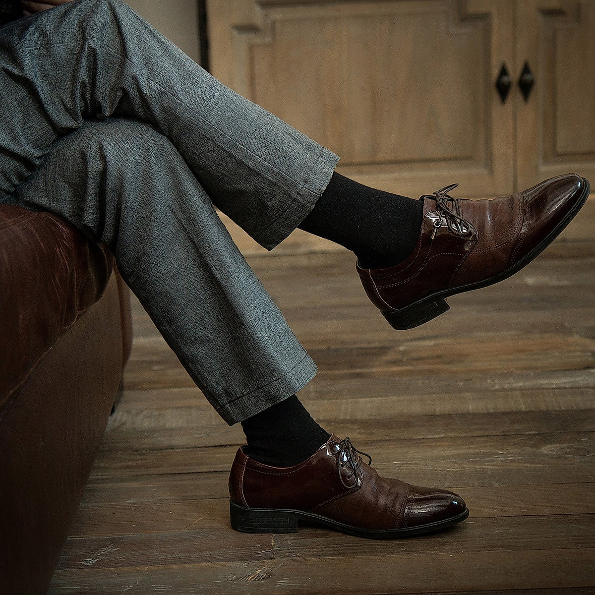 7DayOtter 98% Cotton Rich Odor Resistant Dress Socks for Husband Business Casual Socks 6Pack