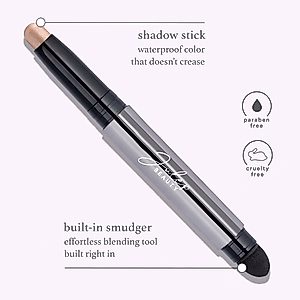 Julep Eyeshadow 101 Crème to Powder Waterproof Eyeshadow Stick, Taupe Shimmer & It's Balm Tinted Lip Balm + Buildable Lip Color, Dusty Orchid Shimmer