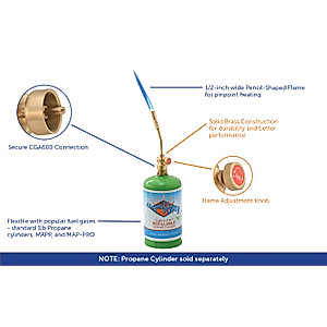 Flame King YSNAX1-001 Multi-Purpose Pencil Propane Torch Head for Charcoal & Fire Pit Lighting, Searing Meat, Crafts and Hobbies