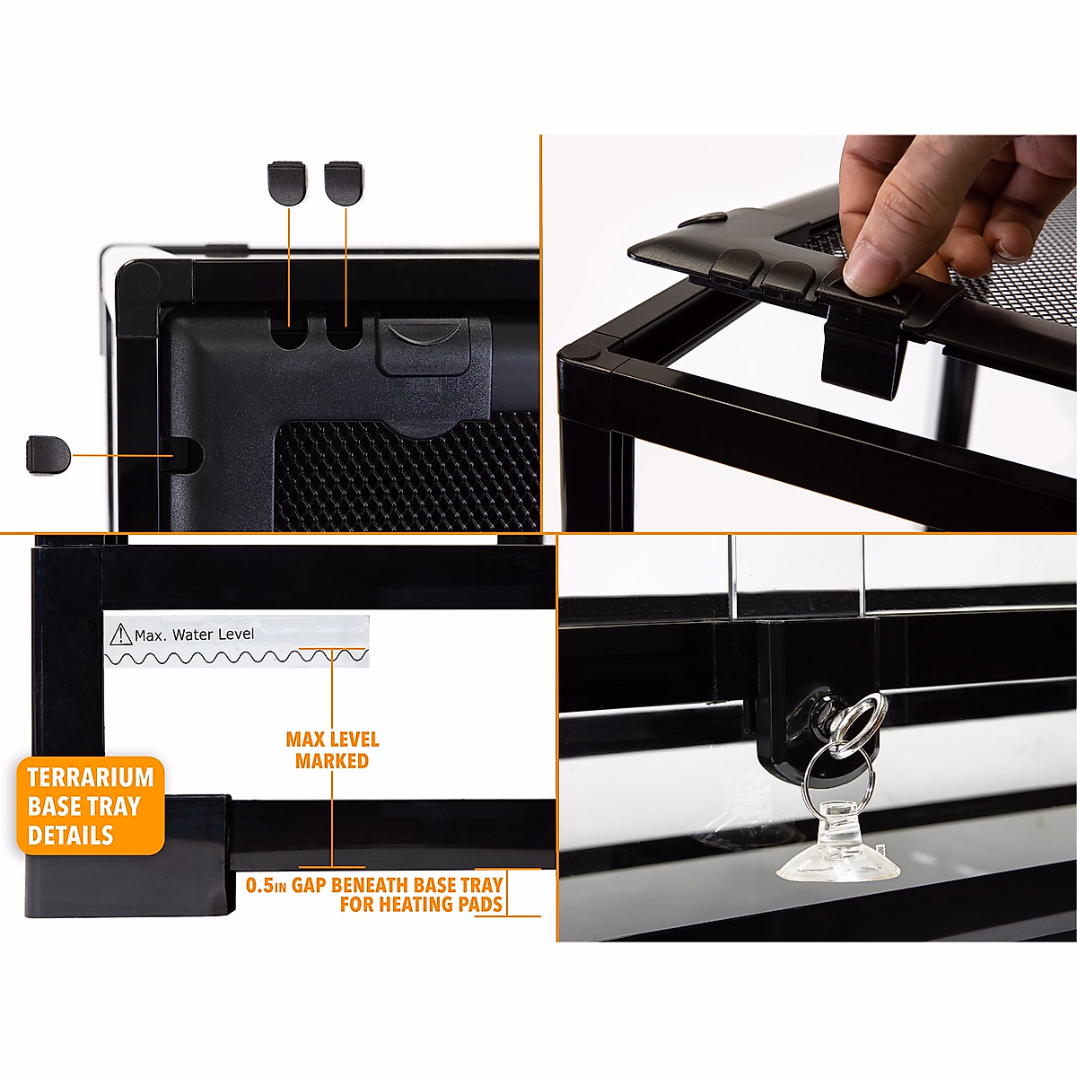 Carolina Custom Cages, BDH 18Lx18Wx42H Bio Deep Hybrid Terrarium; Easy Assembly