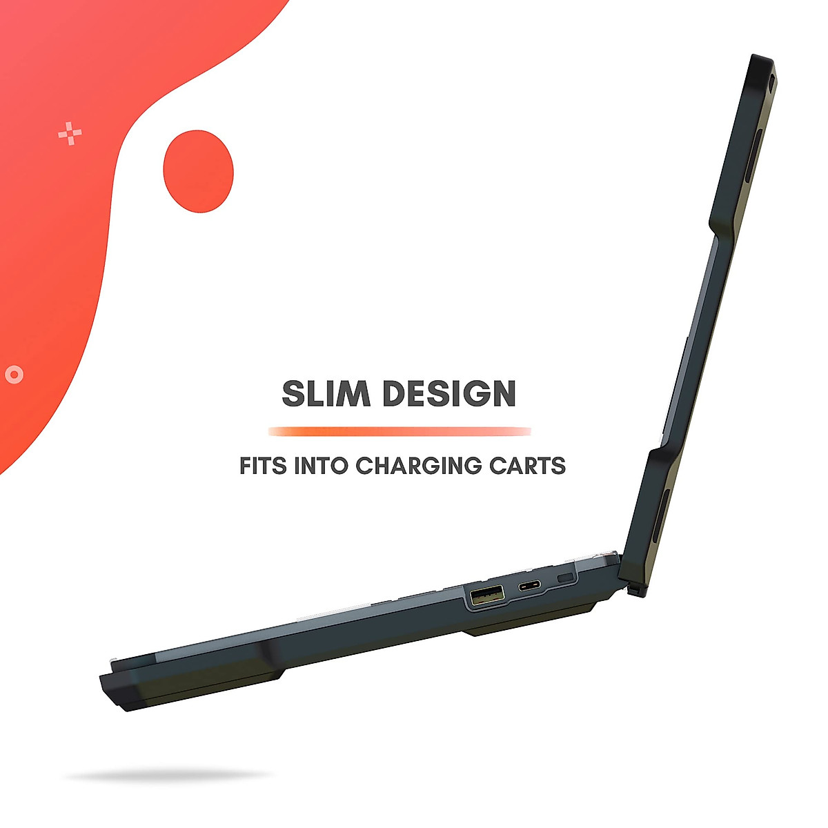 UZBL Case for Dell Chromebook 11.6” 3120 | 3110 | 3100 Clamshell and 2-in-1 | Protective Hard Shell Polycarbonate Clear Case Cover | Student-Proof Rubberized Edge Protection