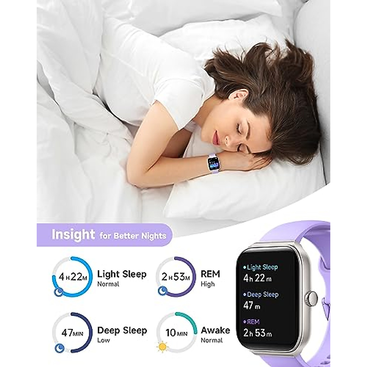 TOOBUR Smart Watch for Women Alexa Built-in, 1.95" Fitness Tracker with Answer/Make Calls, IP68 Waterproof/Blood Oxygen/Heart Rate/Sleep Tracker/100 Sport Modes, Fitness Watch Compatible Android iOS