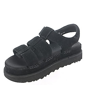 UGG Women's GOLDENSTAR Strap Sandal, Black, 8.5