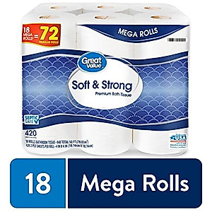MARL CR-Soft & Strong Premium Toilet Paper, 18 Mega Rolls