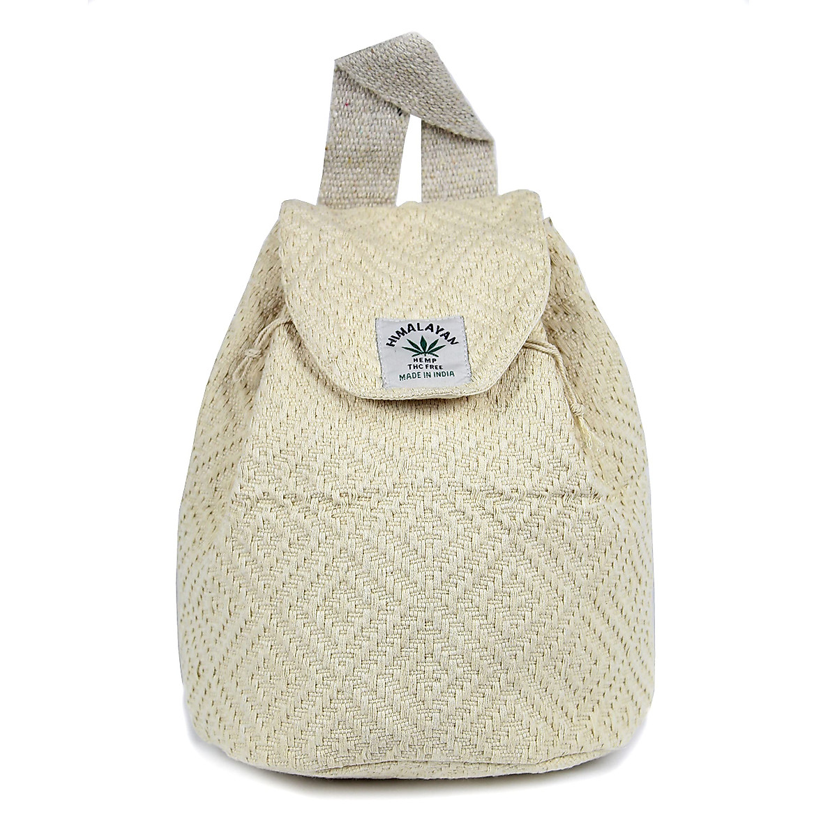 Hemp small bag for women Girls Light Weight Eco Friendly Small cute backpack Bag for everyday lives (Ivory)
