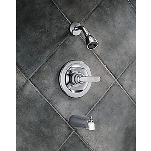 Delta Faucet Foundations Chrome Shower Faucet Set with 2-Spray Chrome Shower Head, Tub and Shower Trim Kit, Shower Faucet Sets Complete, Chrome BT13410 (Valve Not Included)