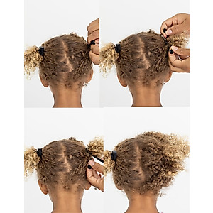 Snap Hair Ties for Thick, Natural, Curly Hair | No Slip, No Tension Pro Hair Tie | Strong Ponytail Holder (3 Pack, Black)