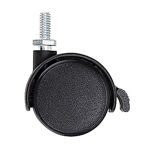 Skelang 4 Pcs 1.5" Nylon Plastic Swivel Stem Casters Wheel with Brakes, Stem Diameter 1/4” for Office Chair, Game Chair, Kitchen Shelf