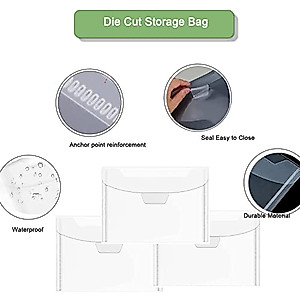 40 Pcs Clear Stamp and Die Cut Storage Bags with Rubber Magnetic Sheets and Stamp Storage Panels, Resealable Plastic Storage Pockets Stamp Stencil Envelope for Organize Scrapbook Supplies,Die Cutting