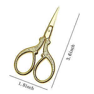 GAIFONGRE 3.6 inch Sewing Embroidery Scissors, Straight Sharp Stainless Steel Sharp Scissors with leather sheath cover,DIY tools for Threading Needlework Dressmaker Artwork Everyday Use