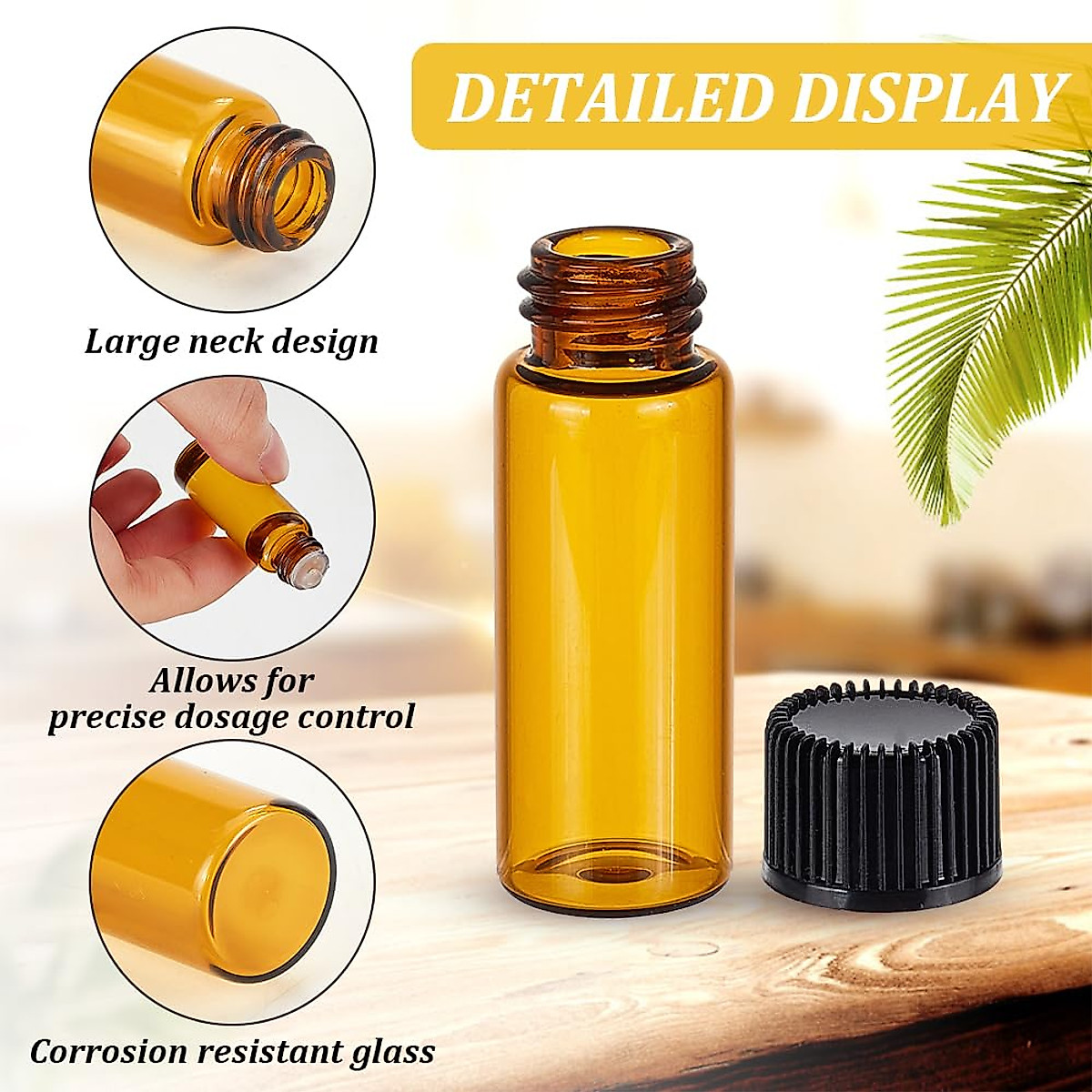 BENECREAT 40 Pack 5ml Amber Brown Orifice Reduce Essential Oil Bottles with Glass Droppers for Aromatherapy Fragrance Oils