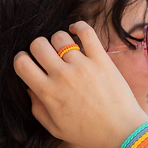 Enso Rings Stackable Beaded Silicone Wedding Ring – Hypoallergenic Unisex Stackable Wedding Band – Comfortable Minimalist Band – 2.5mm Wide, .8mm Thick (White, Size 6)