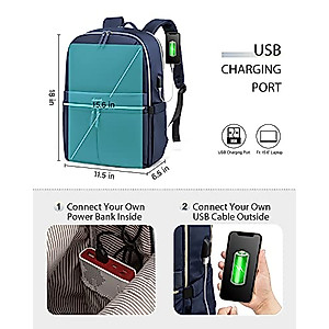 LOVEVOOK Laptop Backpack Women, Stylish Bagpack with USB Charging Port, Travel Notebook Backpack fits 15.6" Computer, for College Work Commute, Blue…
