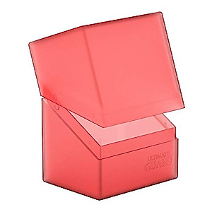 Ultimate Guard Boulder 80+, Deck Case for 80 Double-Sleeved TCG Cards, Ruby, Secure & Durable Storage for Trading Card Games, Soft-Touch Finish