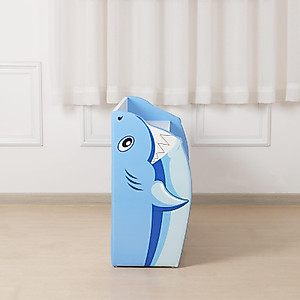 AFBKSS&BB Kids Book Shelf, Children Storage Shelf, Kids Storage Wood Shelf, Children Storage Desk,Toy Storage Cabinet,-Shark Blue