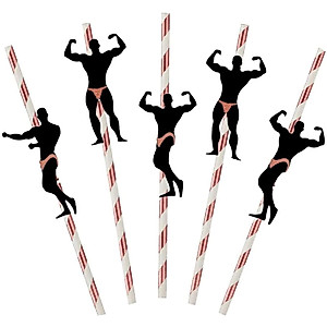 Bachelorette Naughty Straws, Stripper Pole Dancer Straw,24pcs Bachelorette Party Naughty Nye Paper Straw for Hens Girls Night Adults,Dancing MEN Confetti Thick Straws Ladies Bridal Shower Decoration