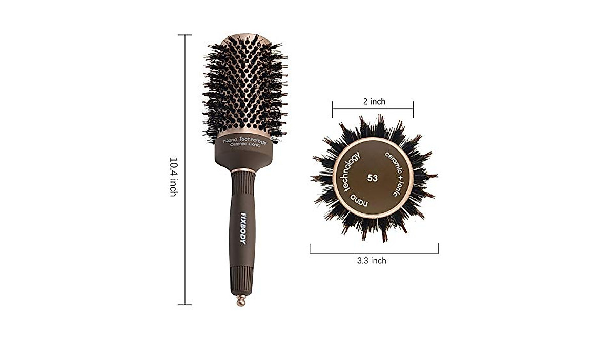 FIXBODY Boar Bristle Round Hair Brush for Healthy Styling