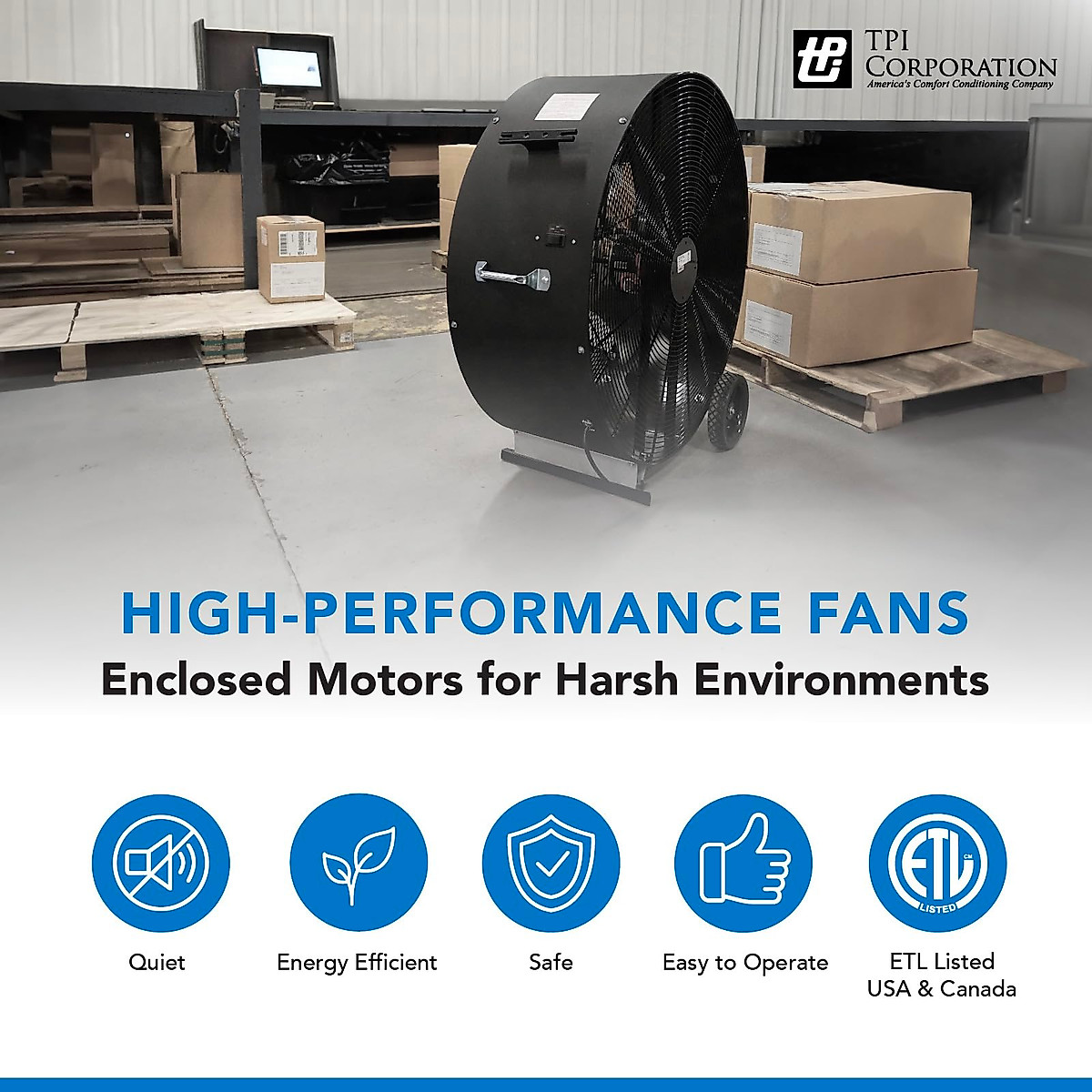 TPI PM18S Outdoor Rated Self-Contained Power Mister, Stand Alone, Medium Pressure, 18" Blade Size, 120-Volt with GFCI Plug