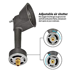 only fire High Pressure Propane Cast-Iron Replacement Round Burner with Orifice Brass Fitting