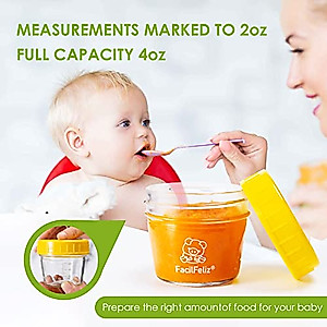 Facilfeliz 24 pack Glass Baby Food Storage Jars, 4 oz Baby Food Jars with Airtight Lids, Leakproof Reusable Small Glass Baby Food Containers for Infant & Baby, Freezer, Microwave & Dishwasher Safe