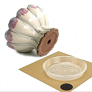 Summer Impressions 6 Inch Glazed Terracotta Succulent Planter with Drainage Hole Clear Plant Saucer Cactus Planter Pot Bonsai Pot Clay Pot Flower Pot (Lotus Red with Saucer)