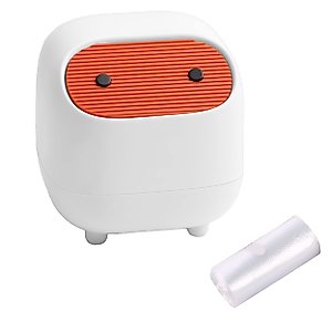 Sheebo 2 Liter / 0.5 Gallon Mini Trash Can with Press Top Lid - Compact Ninja Wastebasket for Desktop, Tabletop, Coffee Table or Countertop (Ninja - Watermelon)