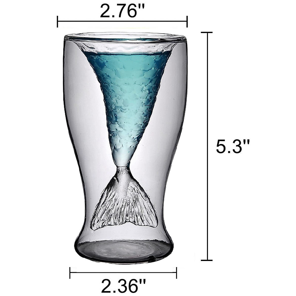 Mermaid Gifts,Set of 2 3OZ shot glasses for Girl & Women,Mermaid Tail Wine Glasses, Novelty Mermaid Shot Glass,for Beer Whiskey Cocktail,Gift for Mermaid Party Favors,Birthday,Christmas,New Year