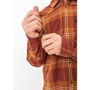 Club Ride Men's Griffin Flannel Shirt Jacket - Rugged Elegance, All-Day Comfort - Ideal for Biking and Casual Wear - Spiced Auburn - Large