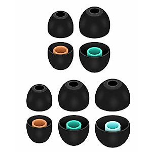 A-Focus Ear Tips Buds Set for WF-1000XM5 WF-1000XM4 WI-XB400 WF-C700N Silicone Eartips Earbuds Eargels Compatible with Sony in-Ear Headset WI-C200 WF-C500 etc 2S2M1L Black