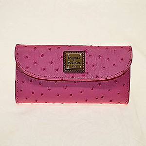 Dooney & Bourke Ostrich Continental Clutch Hot Pink