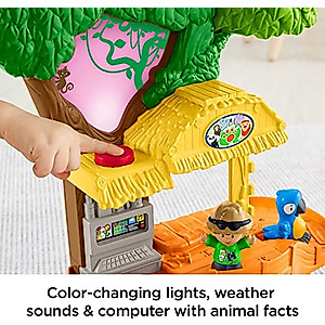 Fisher-Price Little People Toddler Playset Share & Care Safari 2-Ft Tall Toy with Lights Sounds & 7 Figures for Ages 1+ years