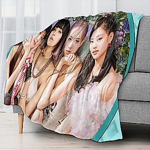 GZDXD Korean Girl Group Poster Blanket, HD Printing Does not Fade, Soft Flannel Throw Blanket, Suitable for Kids Teen Adult Gift (Color 10,60x80in (150x200cm))