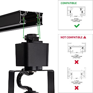 mirrea Bulb Replaceable LED Track Lighting Heads for Black H Type Rail Cylinder Ceiling Spotlight with 8W GU10 Bulb 90 CRI 3000K Warm White 38° Beam Angle Pack of 6