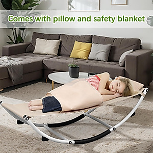 Yousoontic Kids Sensory Rocking Chair Sensory Rocker with Pillow and Blanket Outdoor Indoor Lounge Recliner Chair Gifts for Toddlers Baby Children ADHD Autism