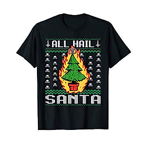 All Hail Santa Gift 666 Ugly Sweater Christmas Satanic T-Shirt
