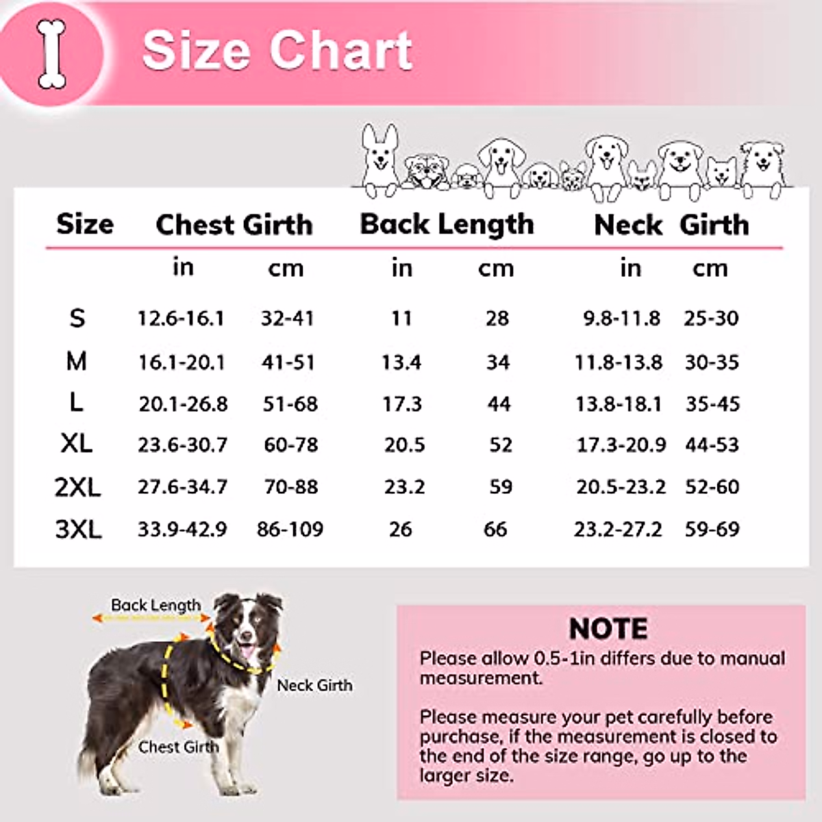 SUNFURA Warm Dog Coat, Waterproof Dog Winter Jacket for Small Medium Large Dogs, Turtleneck Dog Snow Jacket Reflective Dog Coats with Harness, Padded Dog Snowsuit for Cold Weather, Pink L