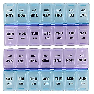 (TM) Weekly 7-Day AM and PM Travel Pill Container Medicine Box with 14 Compartments Home Supplies Organizers and Storage