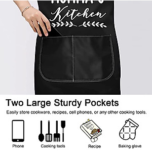 PXTIDY Welcome to Nonna’s Kitchen Nonna Kitchen Apron Nonna Birthday Mothers Day Gift Grandma Kitchen Apron Cooking Gifts (NONNA'S kitchen)