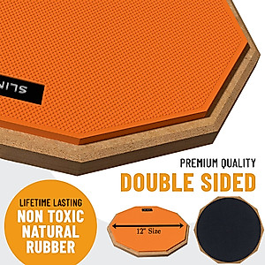 SLINT Drum Practice Pad, 12" Drum Pad 2 Surfaces - Double-Sided Practice Drum Pad Set, Practice Pad for Drumming - Snare Drum Practice Pad - Drum Pad For Kids (Drum Pad with Sticks)