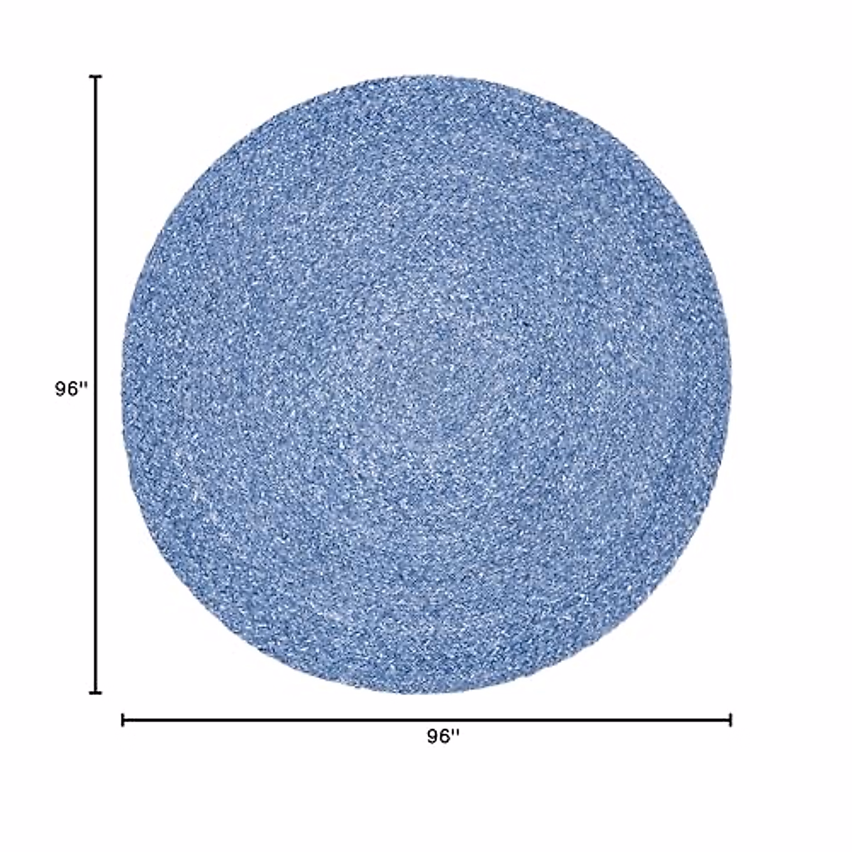 SAFAVIEH Braided Collection 8' Round Blue BRD800M Handmade Country Cottage Reversible Entryway Foyer Living Room Bedroom Kitchen Area Rug