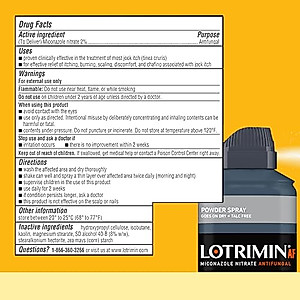 Lotrimin AF Jock Itch Antifungal Powder Spray, Miconazole Nitrate 2% - Treatment of Most Itch, 4.6 Ounces (133 Grams) Spray Can (Pack 3)