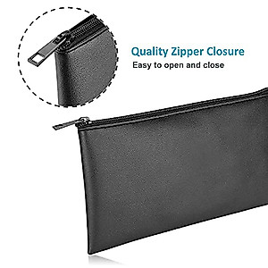 ProCase Black Portable Pencil Bag Pen Case Bundle with [2 Pack] Black Soft PU Leather Pencil Bag Pen Case
