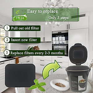 PurifyLogix Universal 6 Pack Odor Filters Activated Carbon Filters Replacement for Most Compost Bin, Compatible with Compost Bin Indoor Kitchen Compost Bucket 0.75/1.75 GAL (Universal)