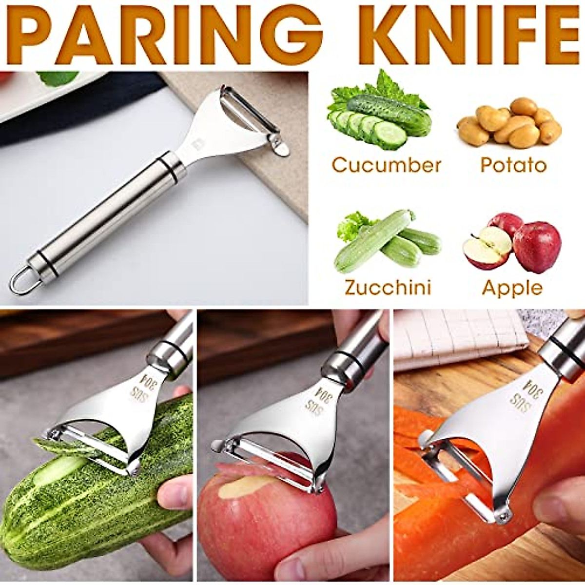 MEKBOK Vegetable Fruit Peeler - Ultra Sharp Stainless Steel Peeler for Potato Apple Carrot and Veggies