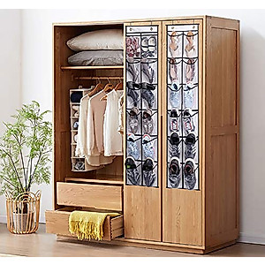 MISSLO Over The Narrow Door Shoe Organizer with 12 Crystal Pockets Hanging Closet Door (2 Packs, White)